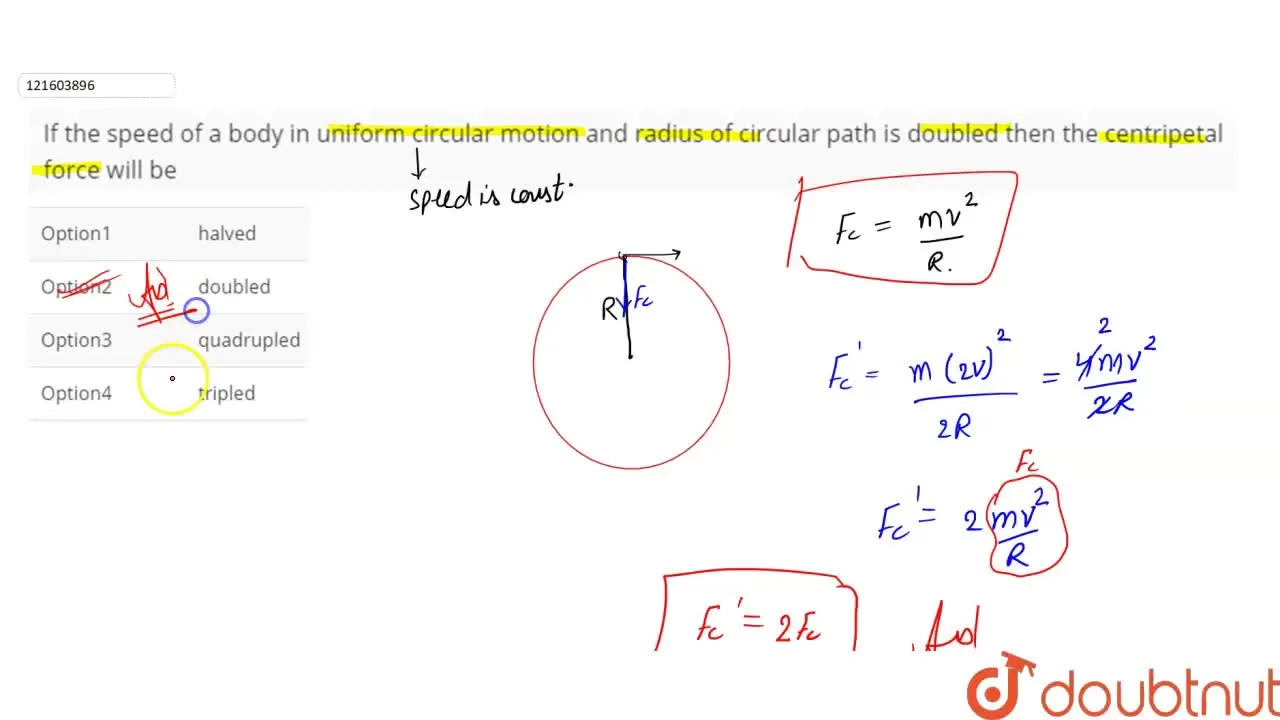 If the speed of a body in uniform circular motion and radius of circul