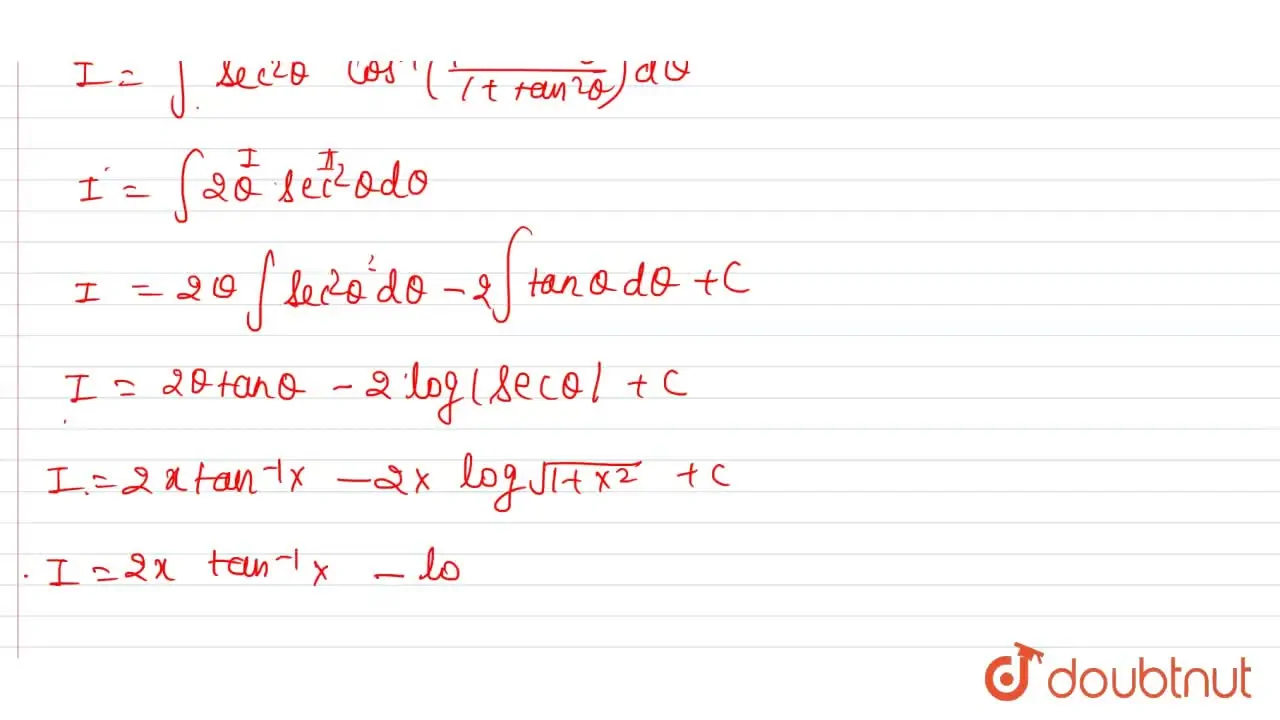 int cos^(-1) ((1-x^(2))/(1+x^(2)))dx