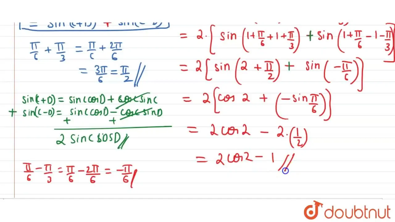 Calculate 4 sin (1+(pi)/(6)) cos (1+(pi)/(3))