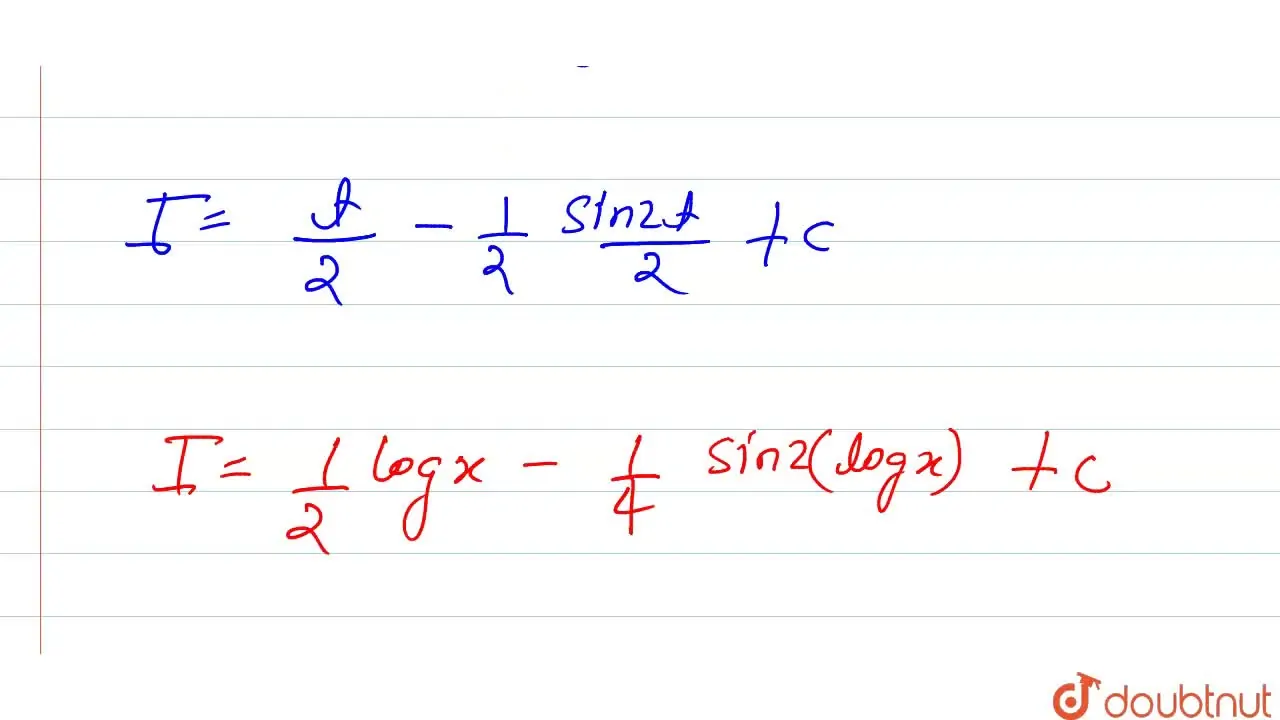 int(sin^(2)(logx))/(x) dx का मान ज्ञात कीजिए