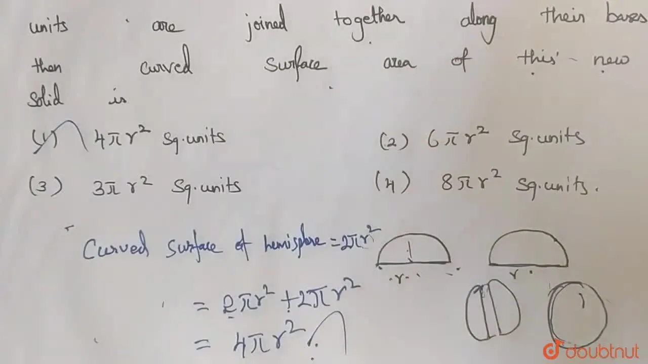 [Tamil] If two solid hemispheres of same base radius r units are joine