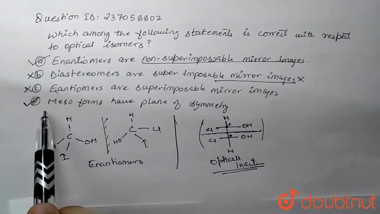 Enantiomers are superimposable mirror images