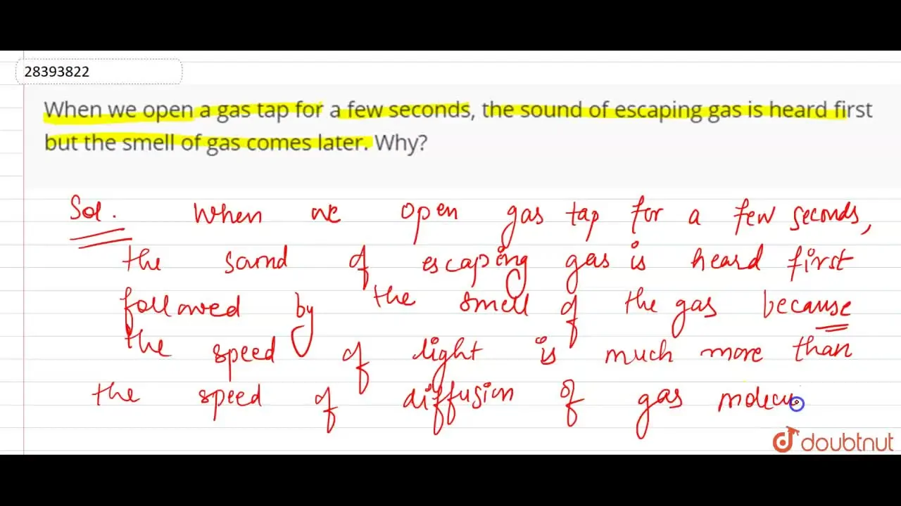 When we open a gas tap for a few seconds, the sound of escaping gas is