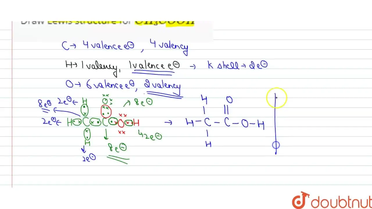 Draw Lewis structure for CH(3)COOH