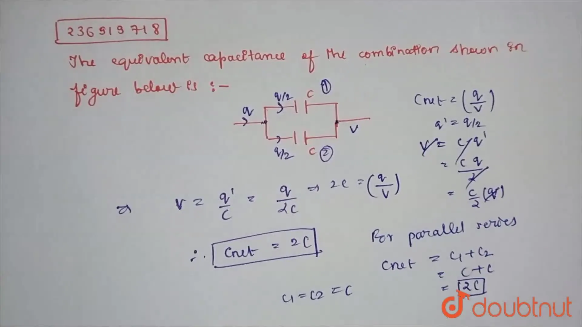 The equivalent capacitance of the combination shown in figure below is