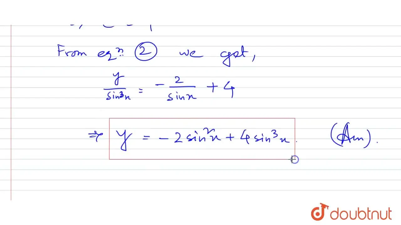 [Bengali] dy/dx - 3y cot x = sin 2x, given y= 2 when x = pi/ 2