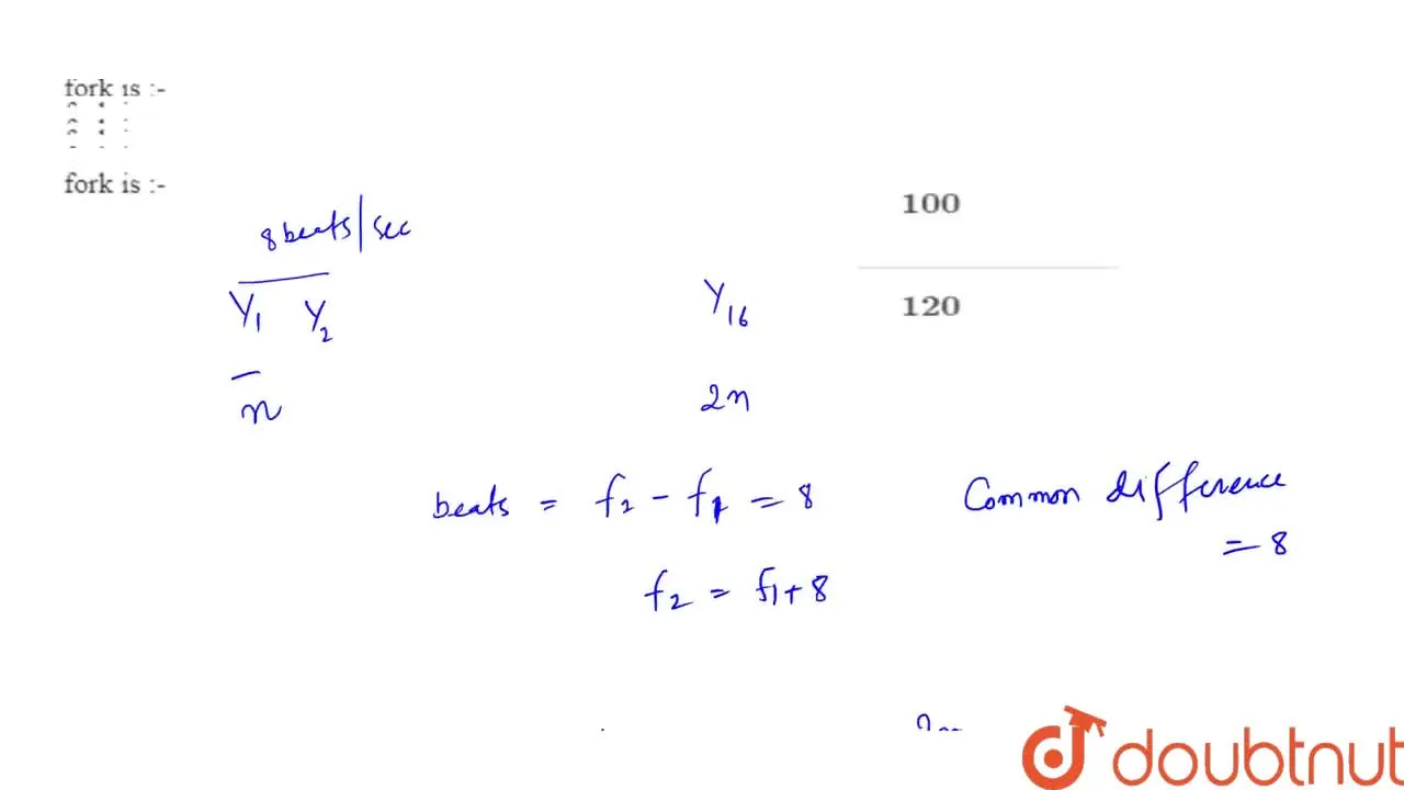 16 tuning forks are arranged in increasing order of frequency. Any two