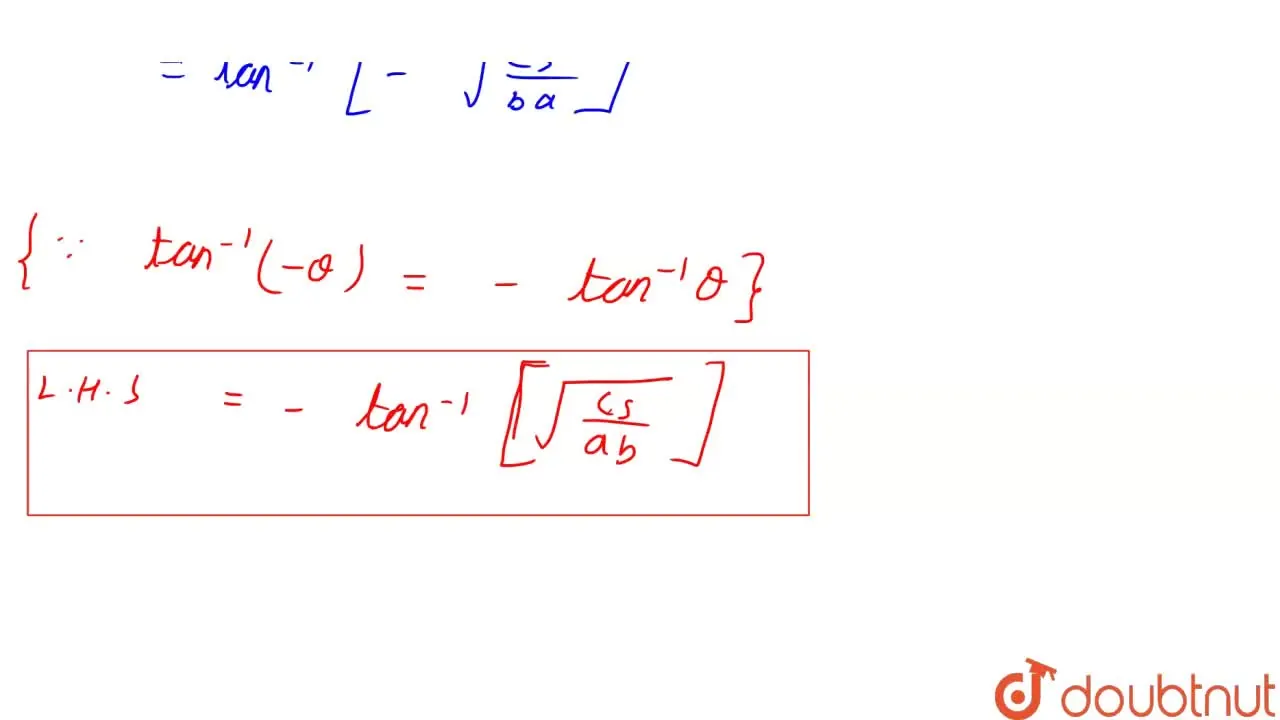 tan^(-1) sqrt((ax)/(bc)) + tan^(-1) sqrt((bx)/(ca)) + tan^(-1) sqrt((c