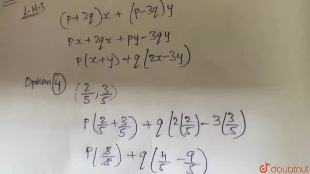 The line (p+2q)x+(p-3q)y=p-q for different values of p and q passes th