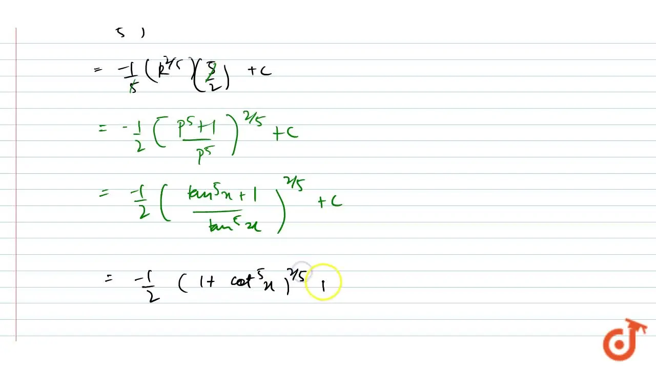 Evaluate: int(cos^4x)/(sin^3x(sin^5x+cos^5x)^(3/5))dx