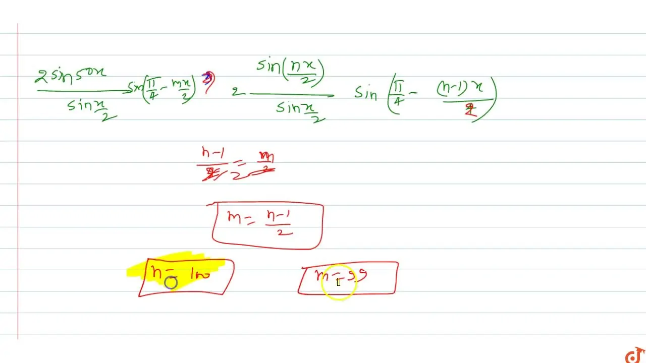 sum(r=1)^n (cos(2r x))/sin(r x+pi/4)=((2sin50 x)/sin(x/2))sin(pi/4-(m