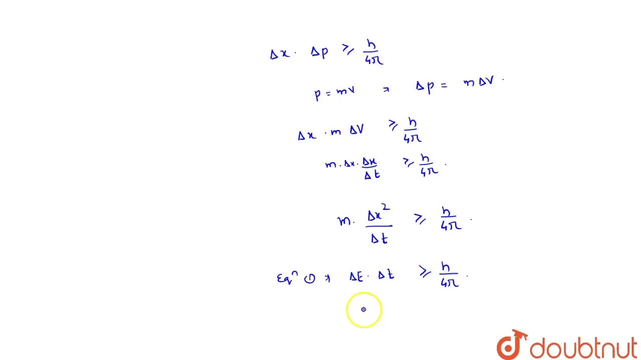 The mathematical expression for the uncertainty principle is