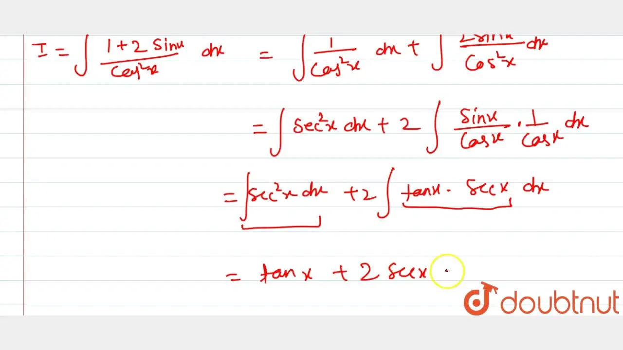 int(1+2sinx)/cos^2xdx
