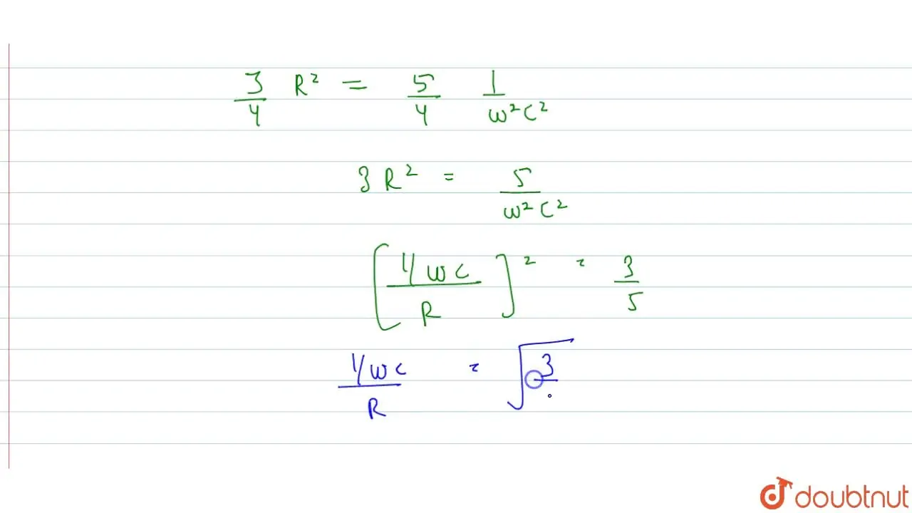 An a.c. source of angular frequency omega is fed across a resistor R a