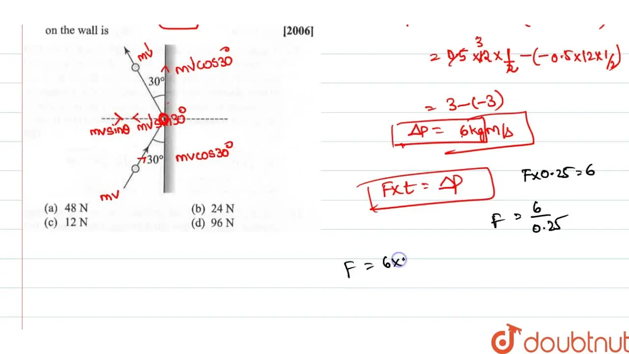 A 3-kg steel ball strikes a wall with a speed of 10.0ms^(-1) at an ang