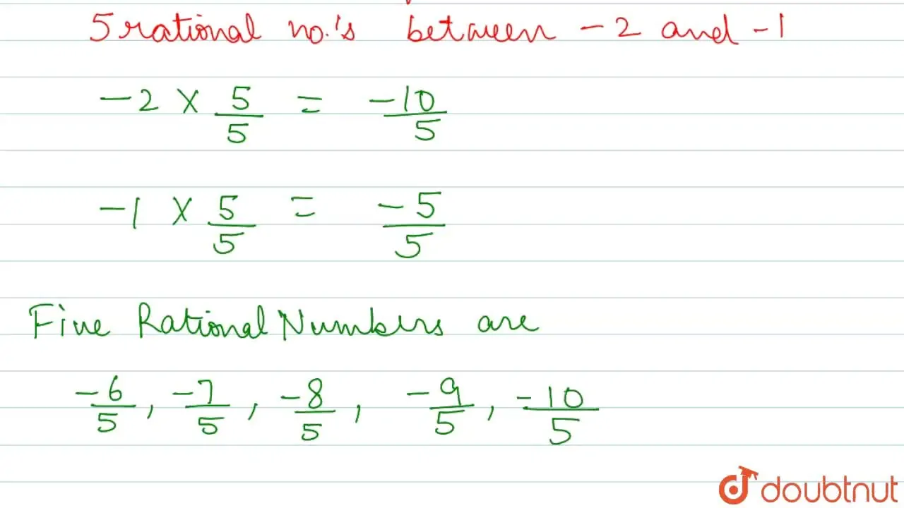 List five rational numbers between -2 and -1.