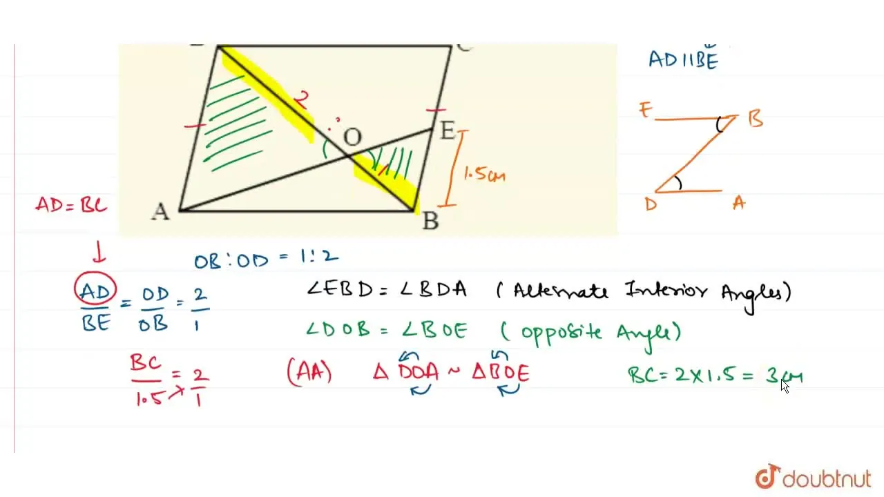 In the given figure, ABCD is a parallelogram. AE divides the line segm