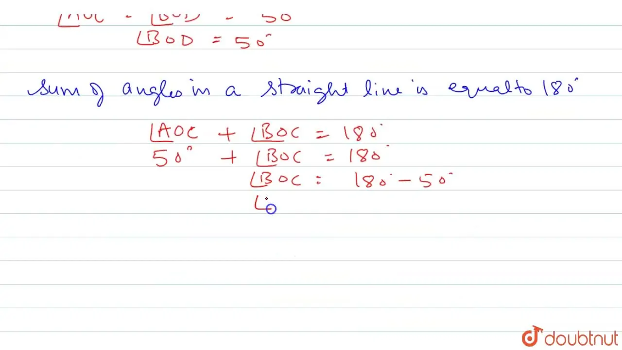In the given figure, two straight lines AB and CD intersect at a point