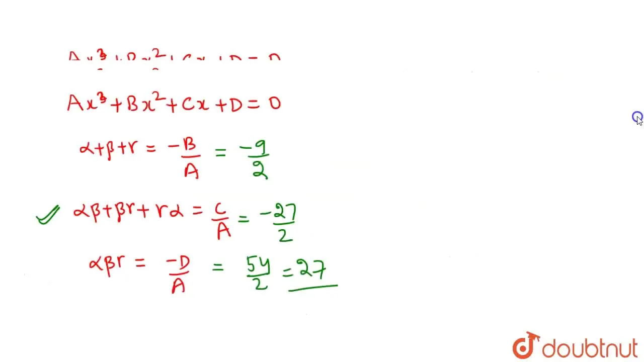 Let alpha, beta and gamma are the roots of the equation 2x^(2)+9x^(2)-