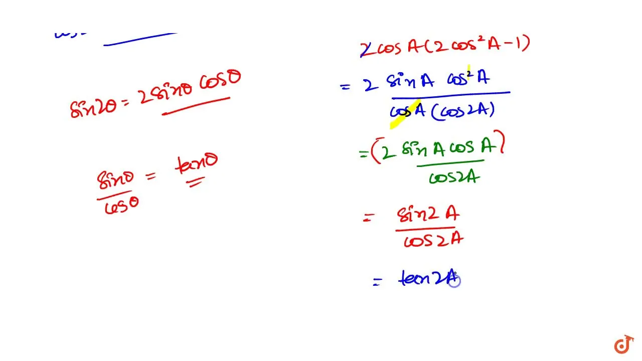 (sinA+sin3A)/(cosA+cos3A)=tan2A