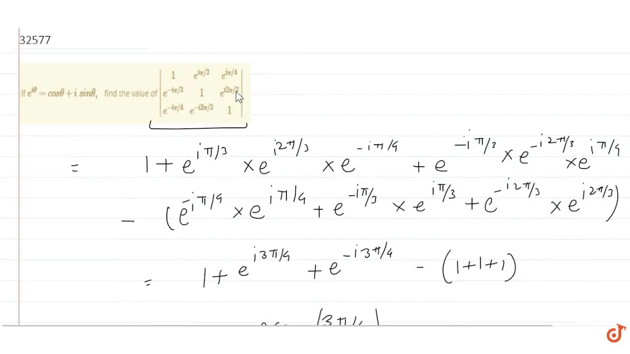 If e^(itheta)=costheta+isintheta, find the value of |1e^(ipi//3)e^(i