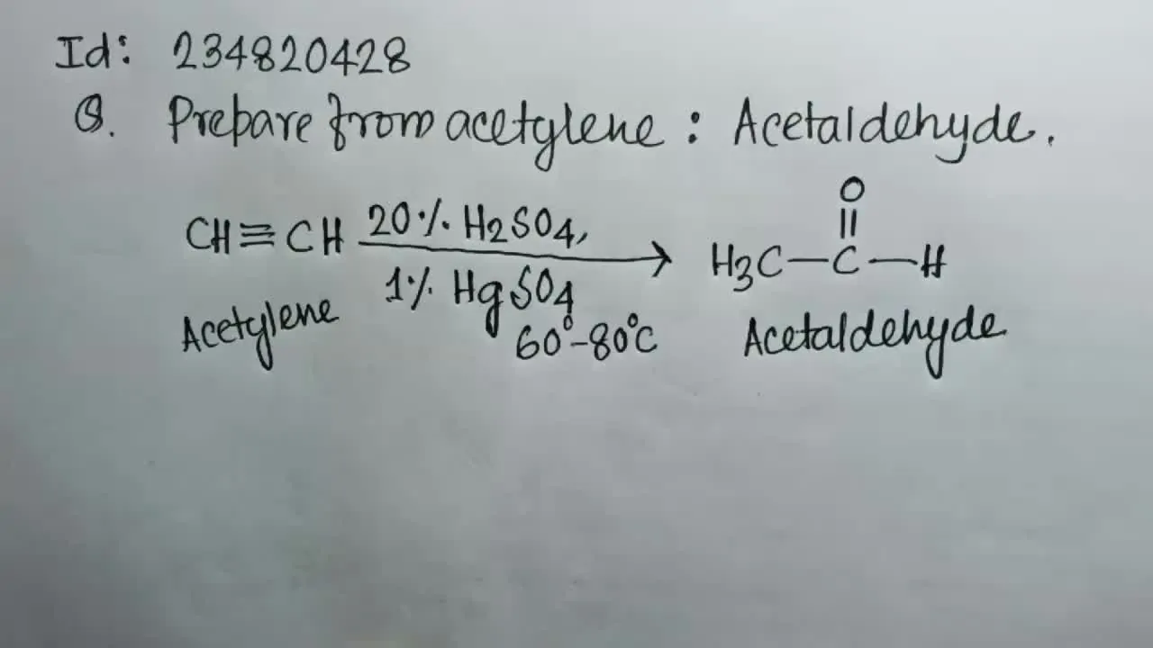 [Bengali] How can acetaldehyde be prepared from acetylene