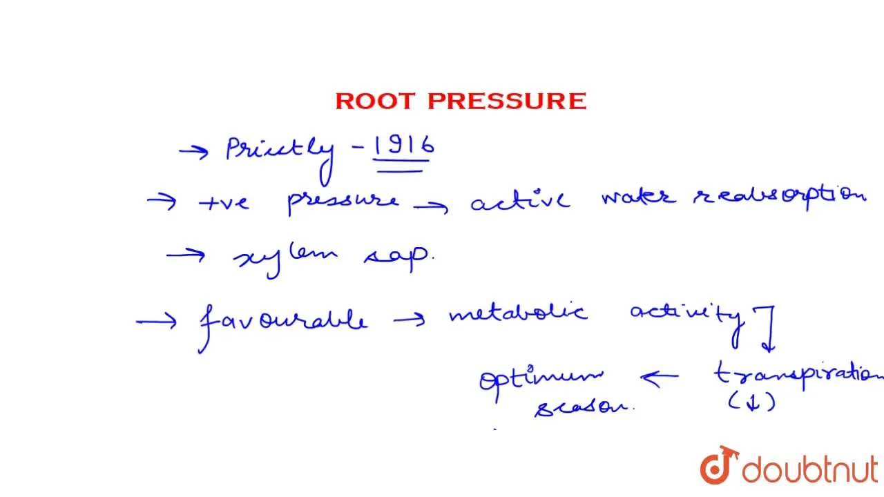 [Solved] Root Pressure