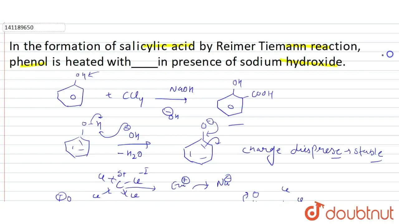 In the formation of salicylic acid by Reimer Tiemann reaction, phenol