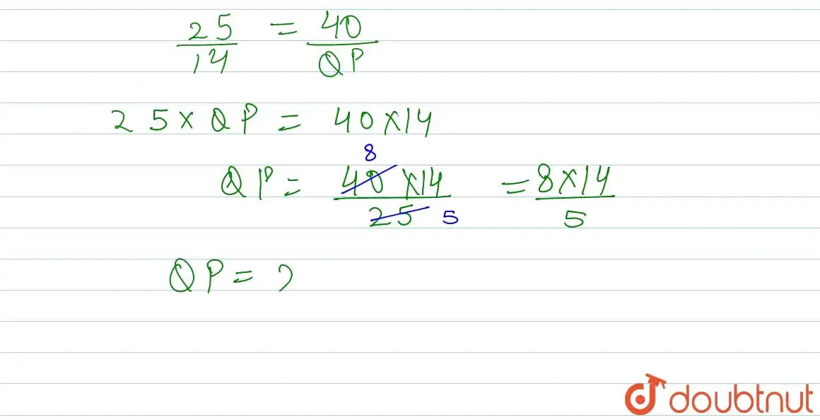Find QP using given information in the figure.