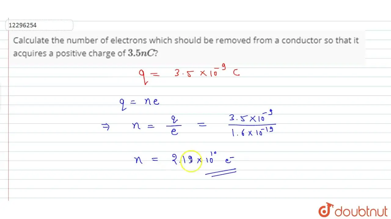 Calculate the number of electrons which should be removed from a cond