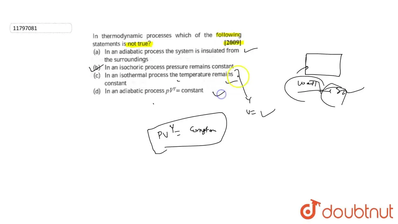 In an adiabatic process PV ^(gamma) = constant