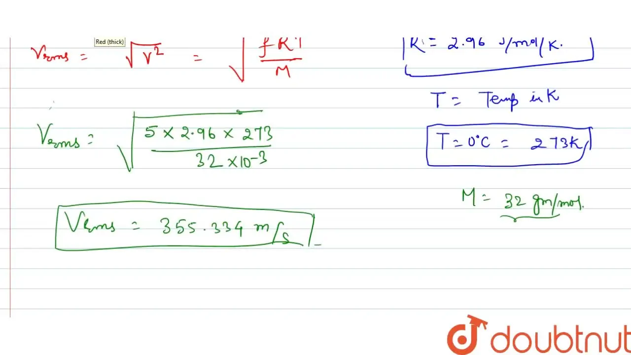 Calculate the rms speed of an ideal diatomic gas having molecular weig