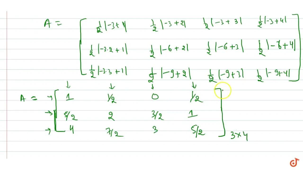 Construct a 3xx4 matrix A=[a(i j)] whose elements a(i j) are given by: