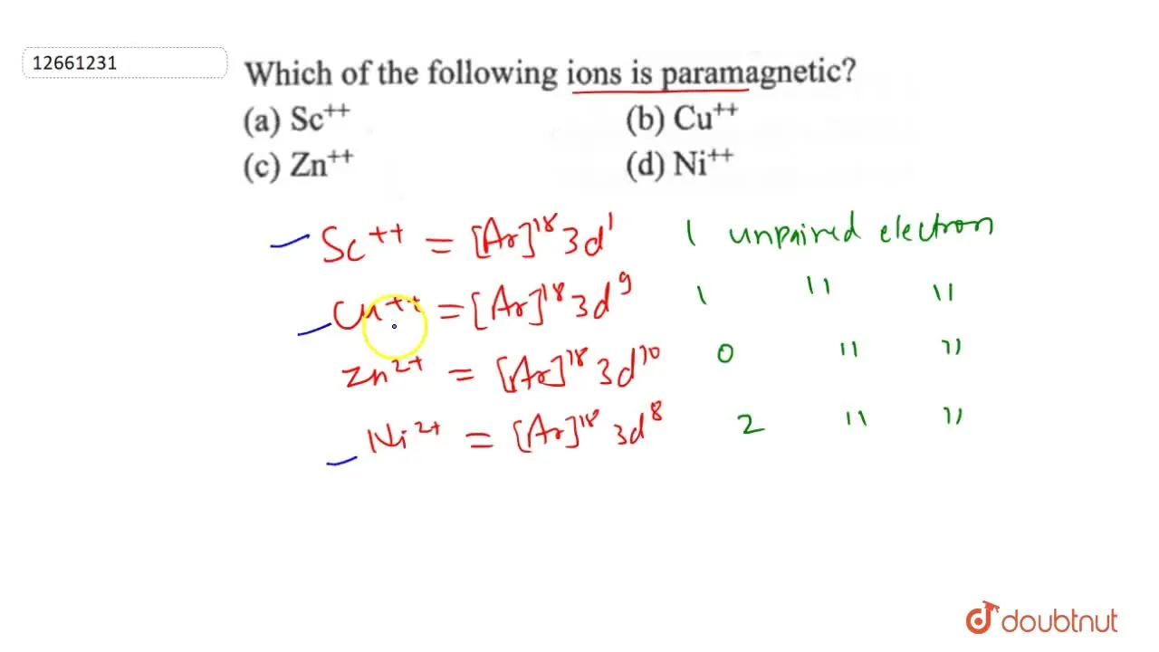 Which of the following ions is paramagnetic?