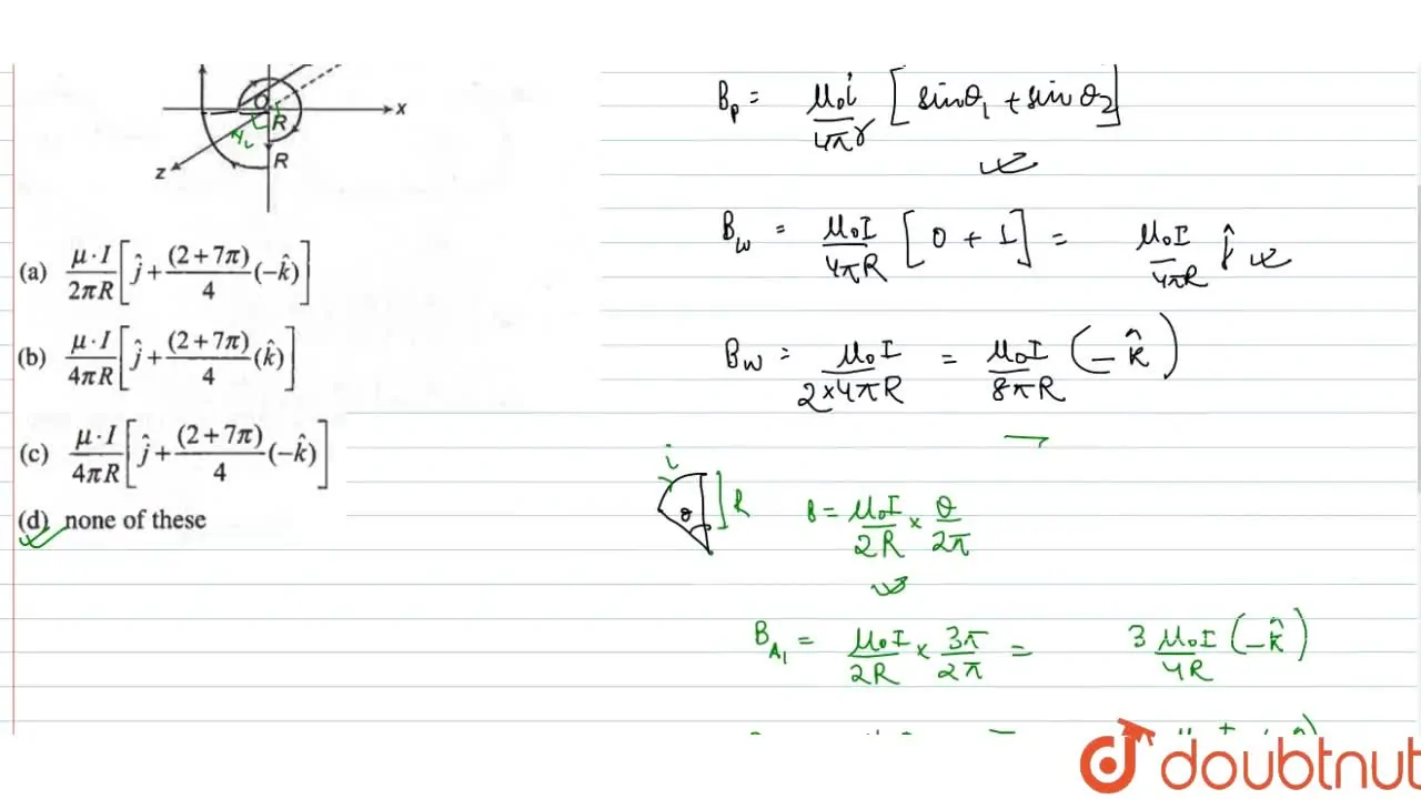 The current in the wire is I. The current comes from infinite parallel