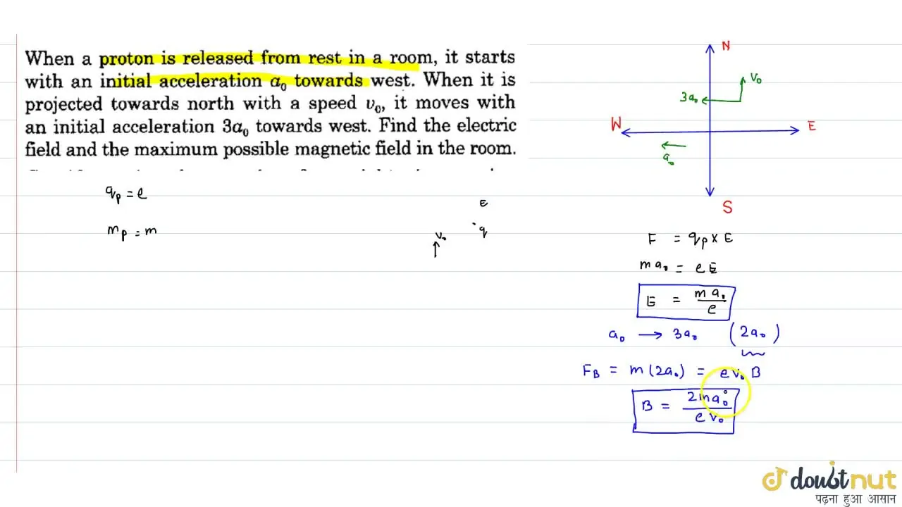 when a proton is released from rest in a room, it starts with an initi