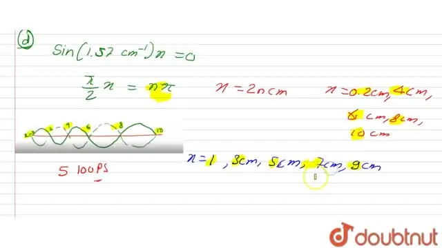 The vibrations of a string fixed at both ends are described by the eq