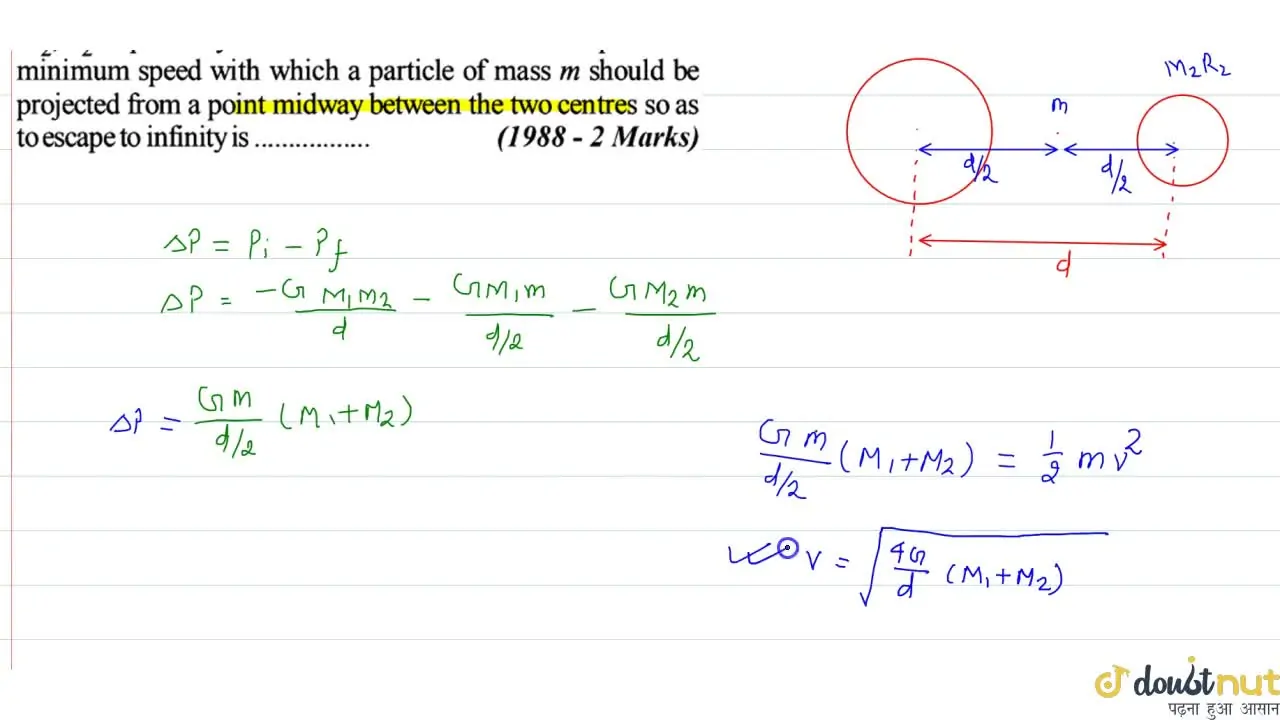 The masses and radii of the Earth and the Moon are M1, R1 and M2,R2 re