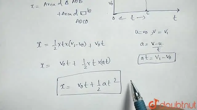 [Telugu] Derive the equation of motion x=v0t+1/2at^2 using appropria