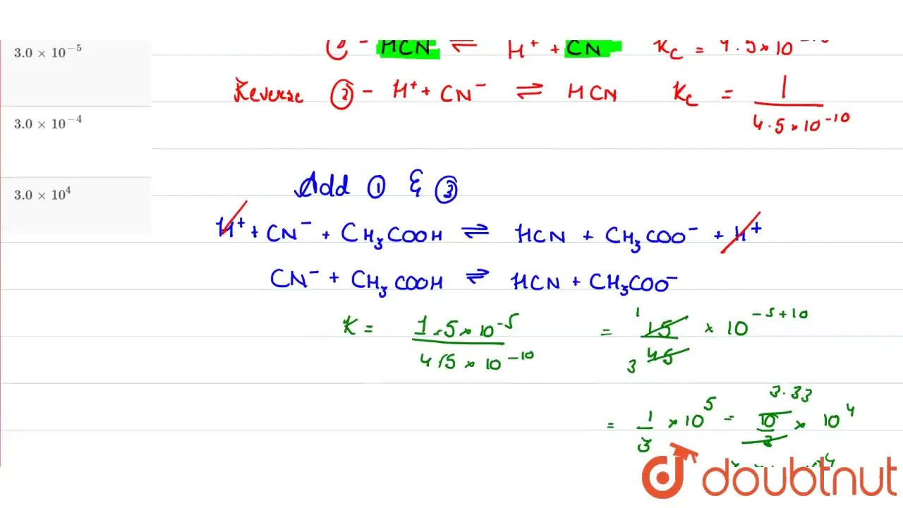 The Dissociation Constants For Acetic Acid And Hcn At 25 C Are 1 5x