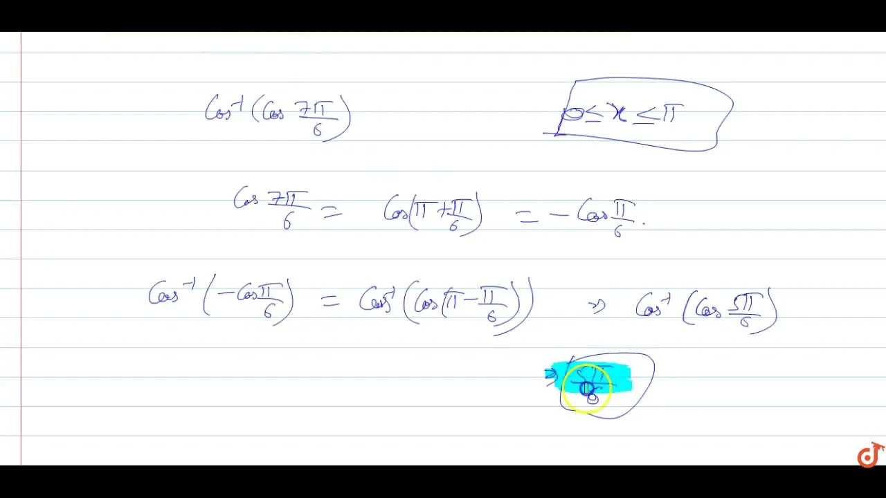 cos^(-1)(cos((7pi)/6)) is equal to