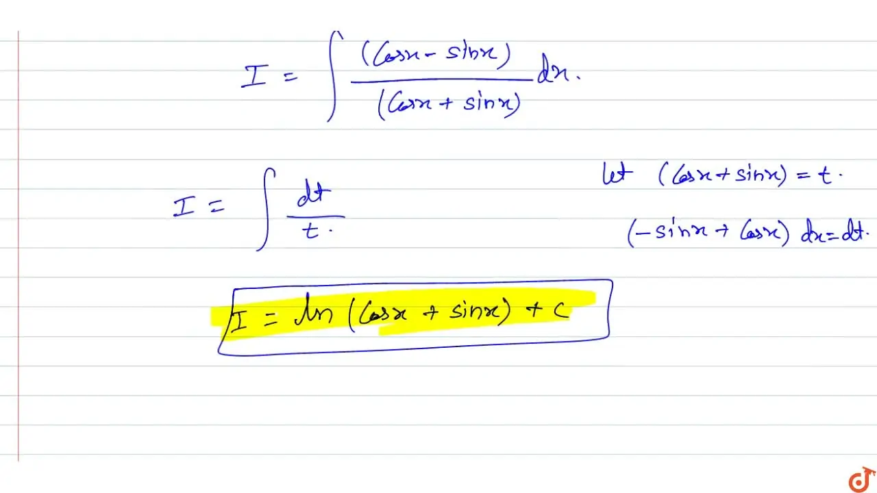 int(cosx-sinx)/((cosx+sinx)dx