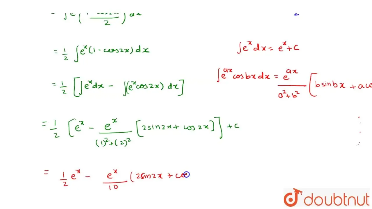Integrate: int e^x sin^2 x dx.