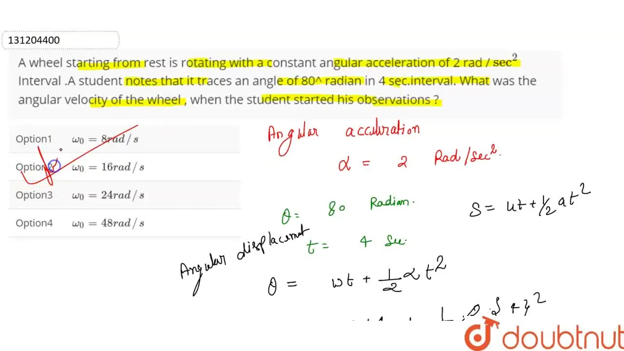 A wheel starting from rest is rotating with a constant angular