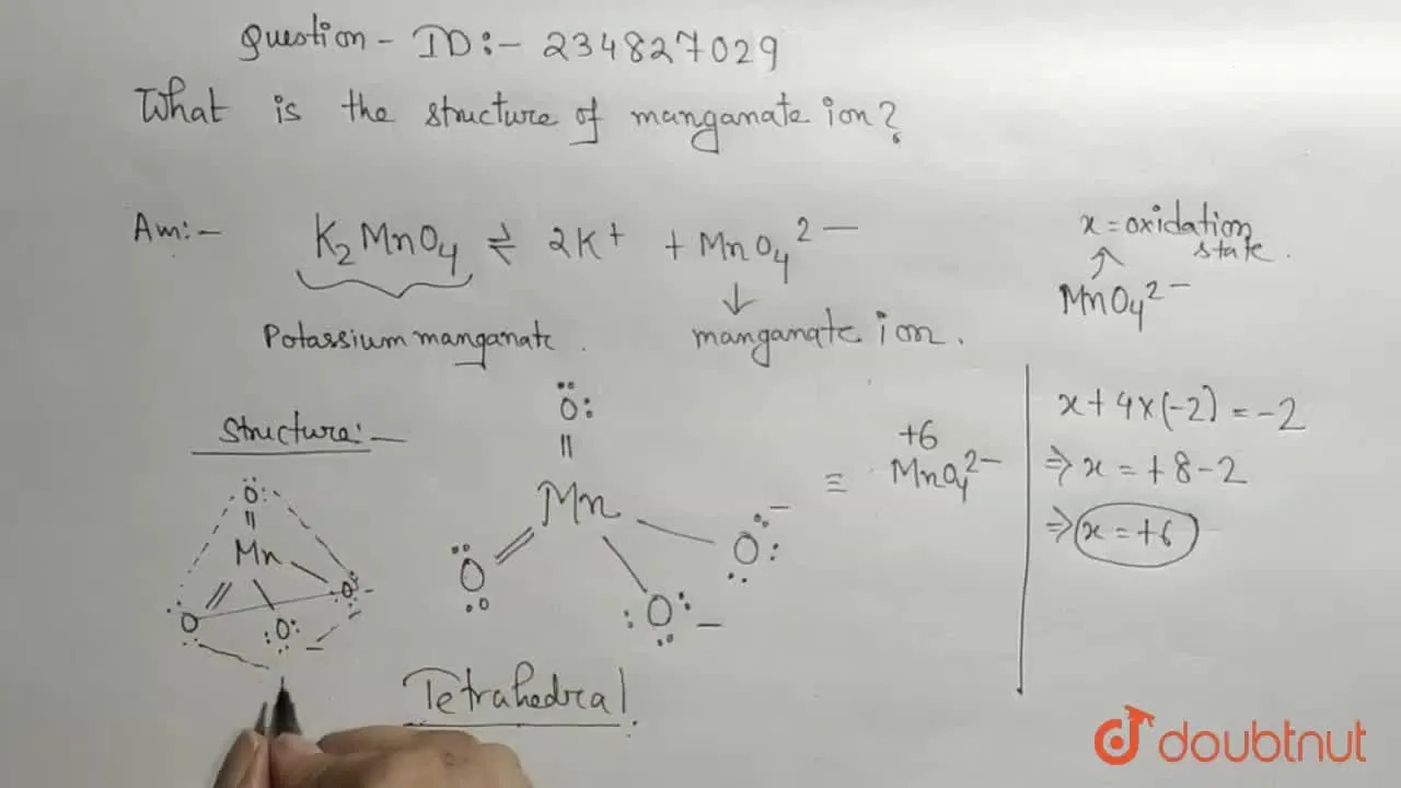 [Bengali] What is the structure of manganate ion