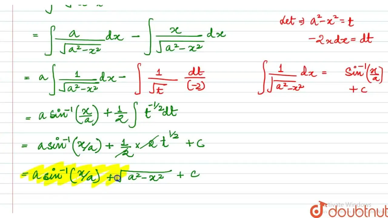 (i) int sqrt((a+x)/(a-x)) dx (ii) int sqrt((a-x)/(a+x)) dx
