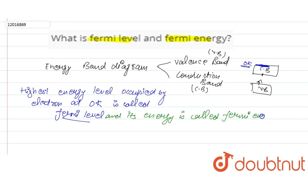 What is fermi level and fermi energy?