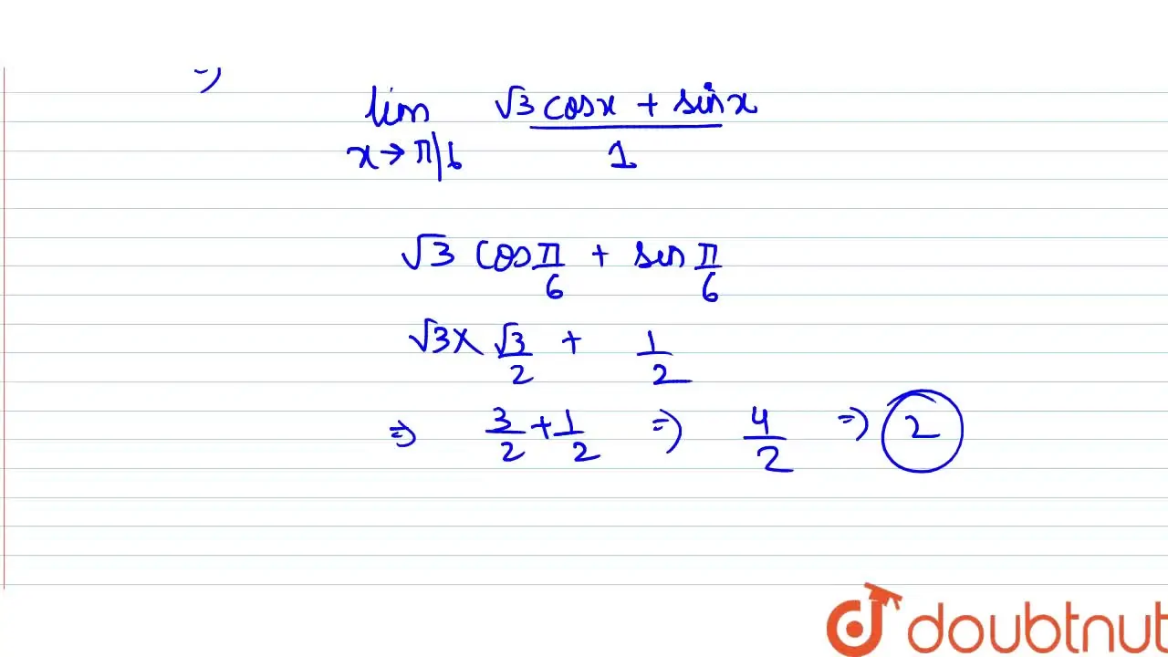lim(x->pi//6)(sqrt(3)sinx-cosx)/(x-pi/6)