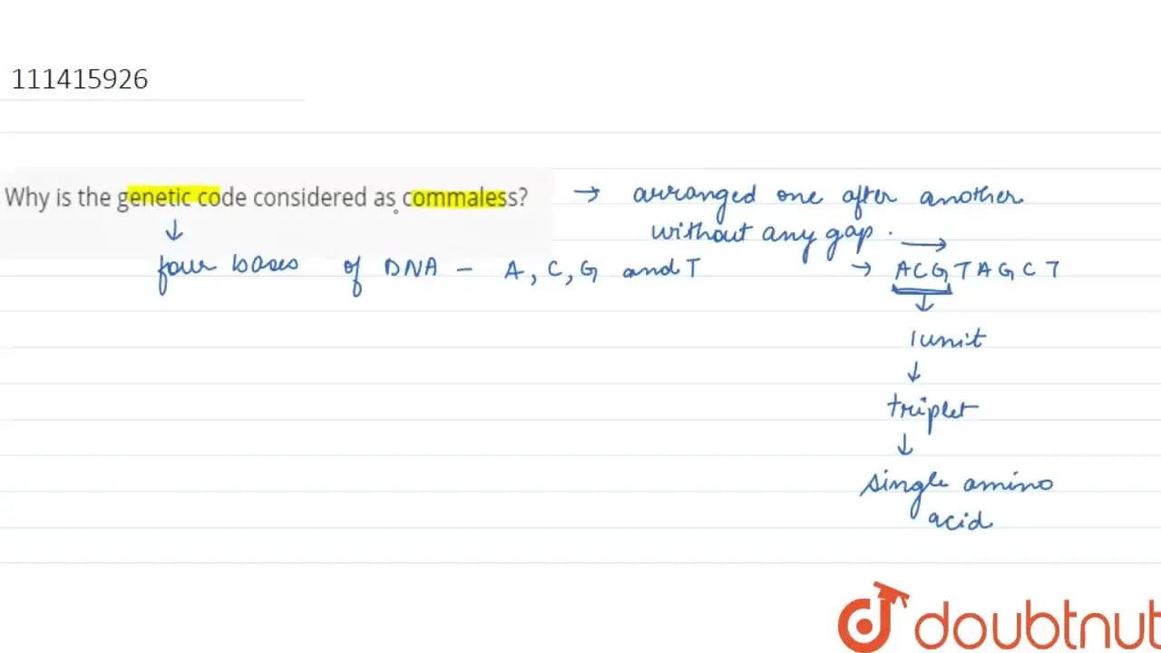 Why is the genetic code considered as commaless?