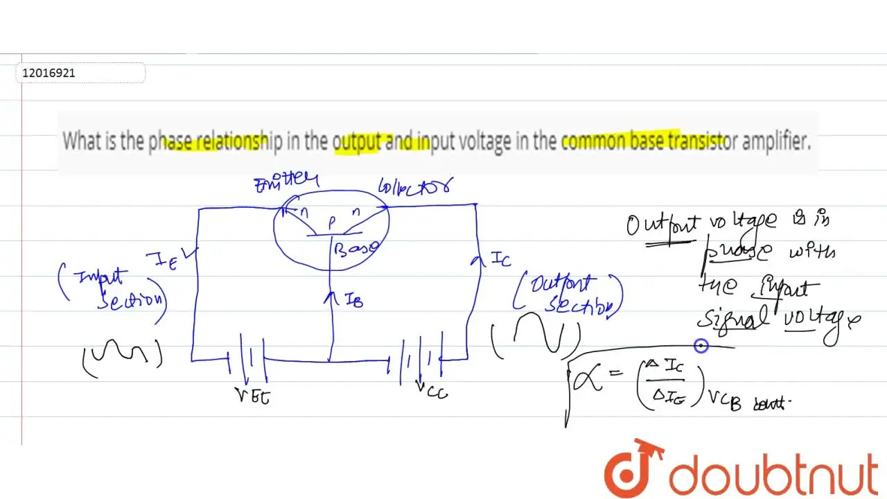 What is the phase relationship in the output and input voltage in the